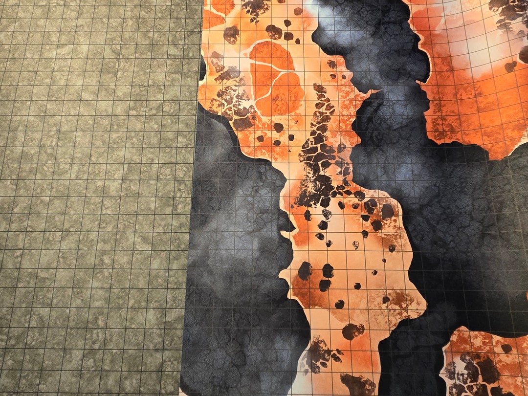 Double-sided Wasteland and Magma Cavern W/ 1 Grid on Both Sides Perfect ...