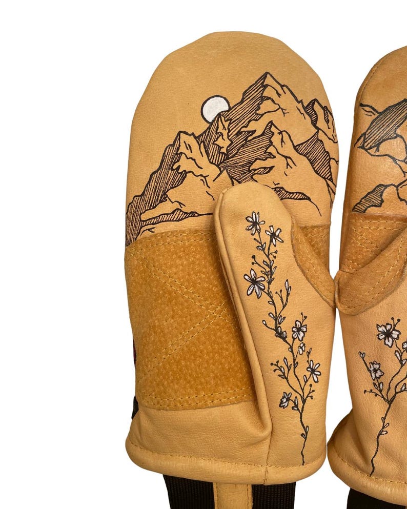 Floral Mountains Custom Kinco Ski and Snowboard Mittens - Etsy
