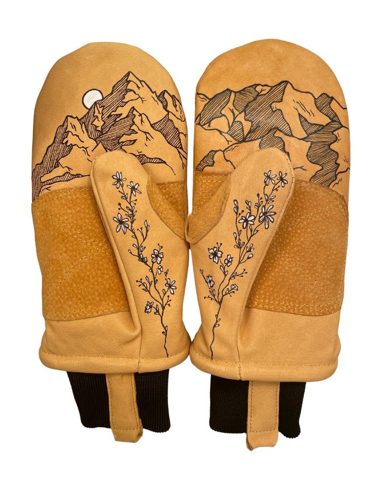 Floral Mountains Custom Kinco Ski and Snowboard Mittens - Etsy