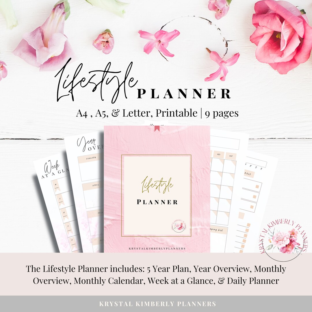 Lifestyle Planner, A4, A5, Letter, Digital Planner, PDF Download ...