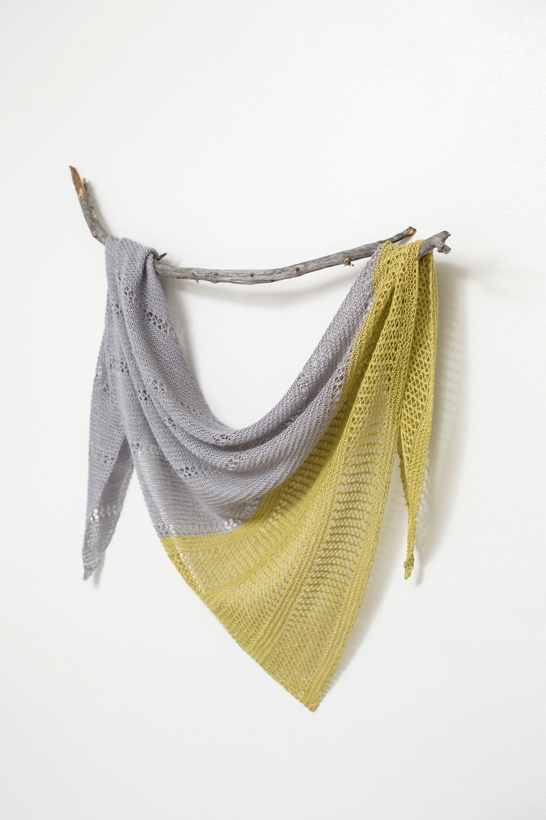 Easy Two-color Lace Shawl Knitting Pattern: Waiting for Spring (PDF ...
