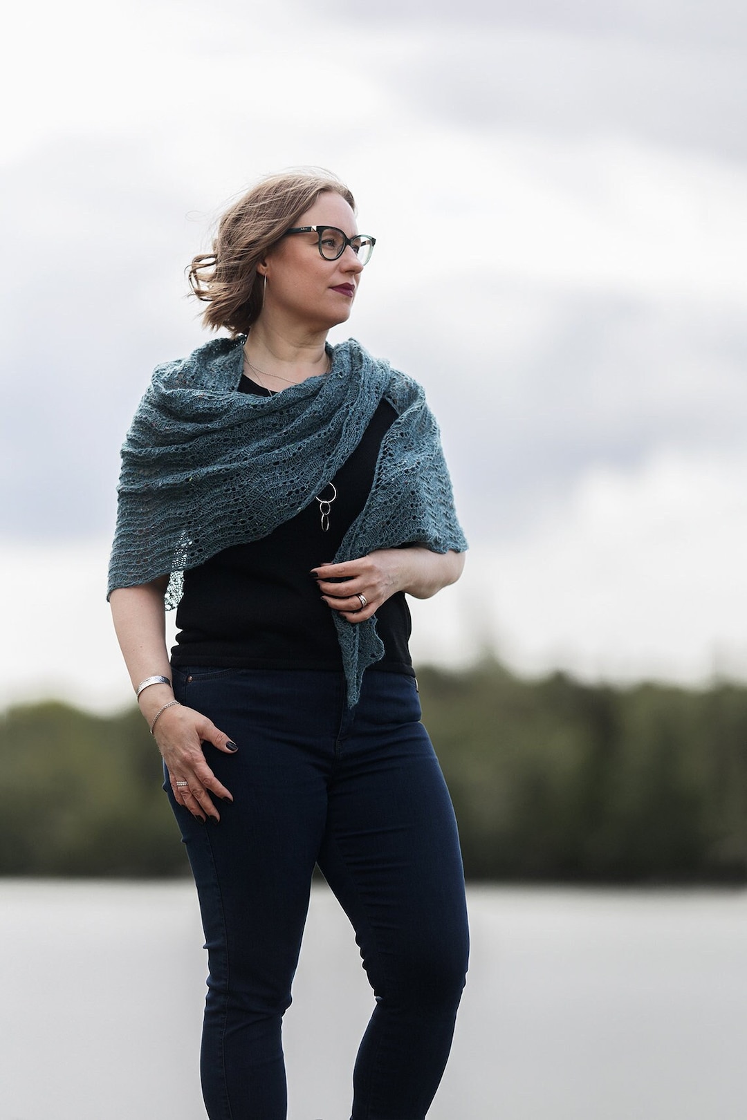 Baltic Sea Shawl Knitting Pattern // Simple Lace Shawl, Beginner Lace ...