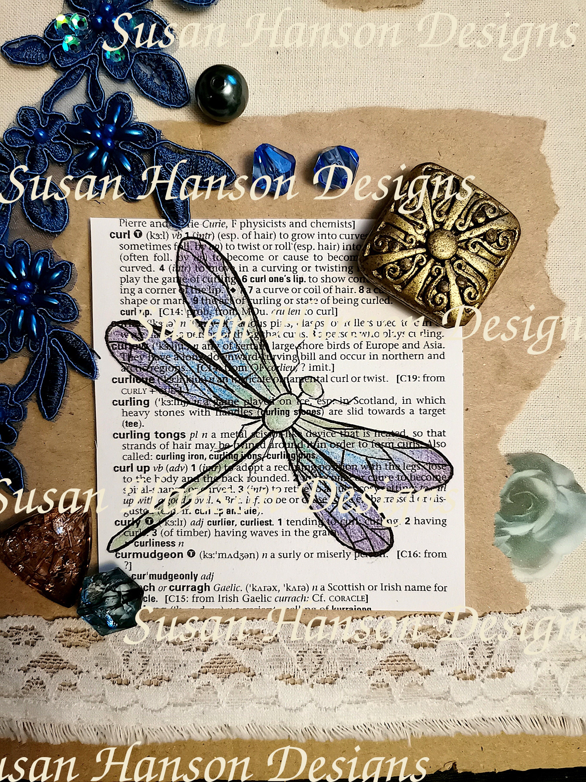 Papercraft INSTANT DOWNLOAD set of Dragonfly trace,cut,drawing aid,junk ...