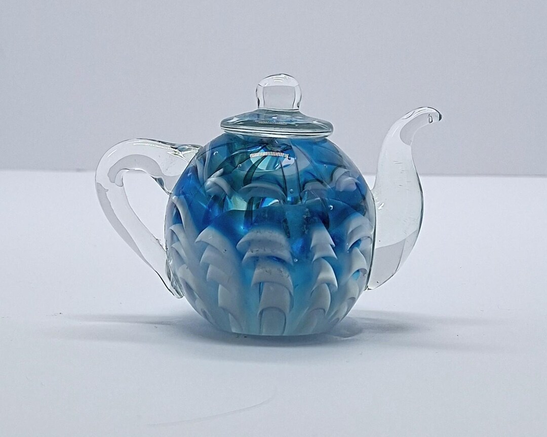 Solid Glass Teapot Paperweight - Etsy