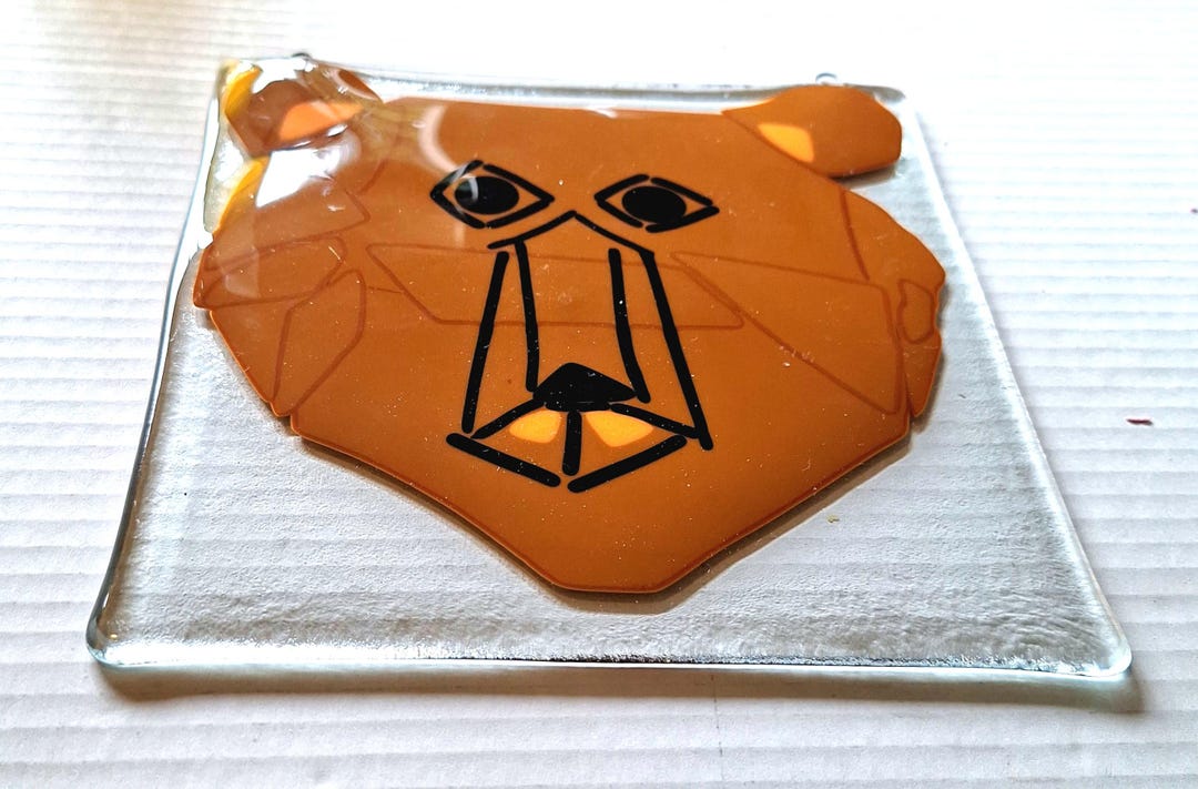 Adorable Bear Hanging Fused Glass Decor. - Etsy