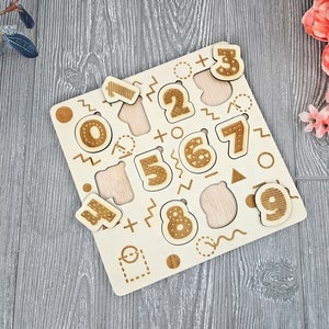 Numbers Wooden Montessori Puzzle - Etsy