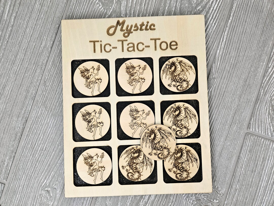 Mystic Tic Tac Toe Game Dragons and Fairies - Etsy