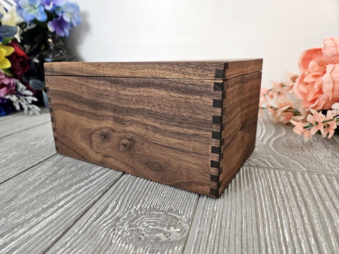 Walnut Hinged Wood Box - Etsy
