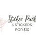 You Pick Sticker Pack//4 Stickers// - Etsy