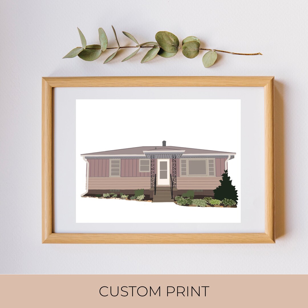 Custom House Prints (8x10) | New Home Gift | Welcome Home Gift | Hand ...