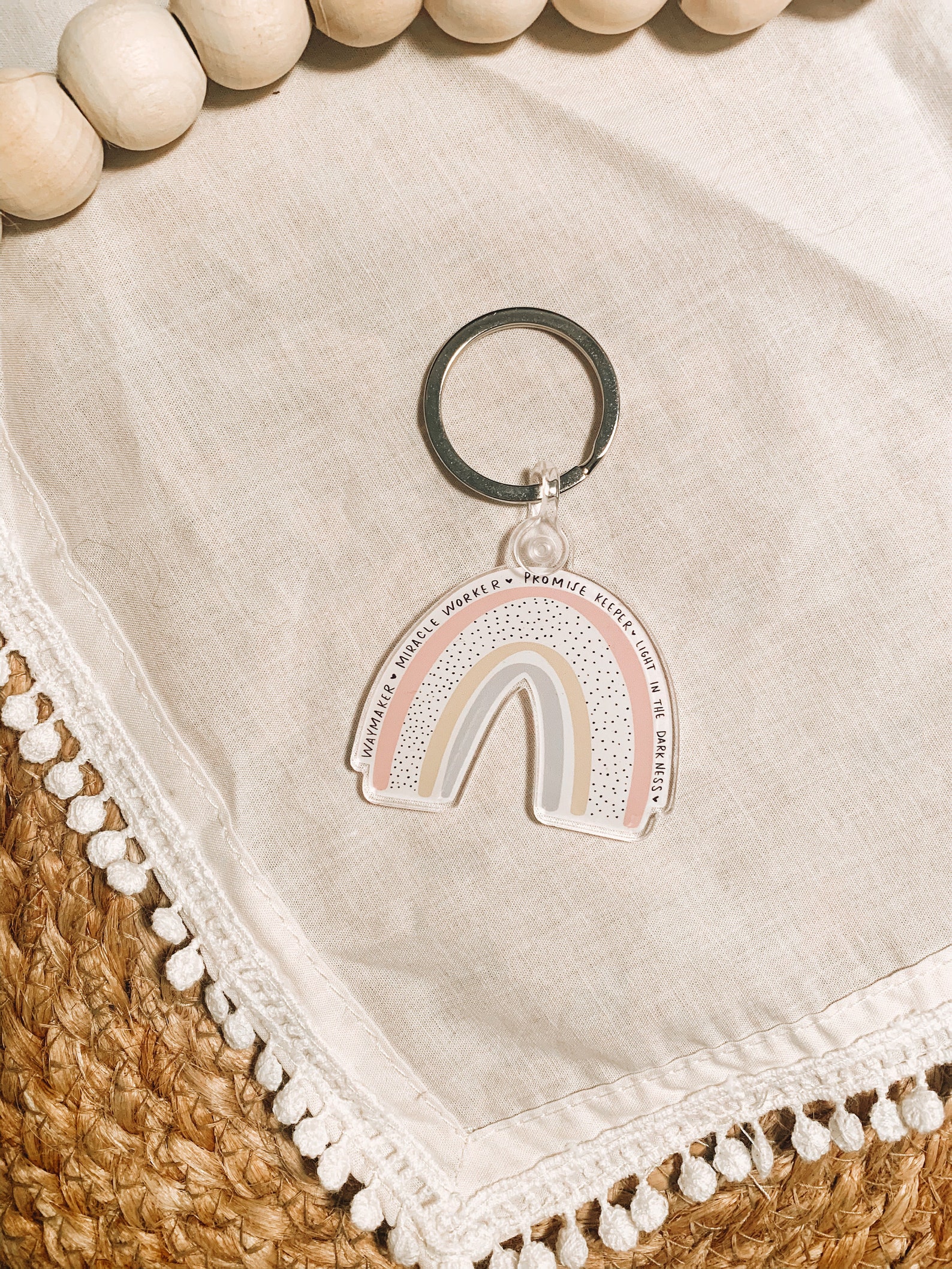 Way Maker Miracle Worker Modern Rainbow Keychain - Etsy