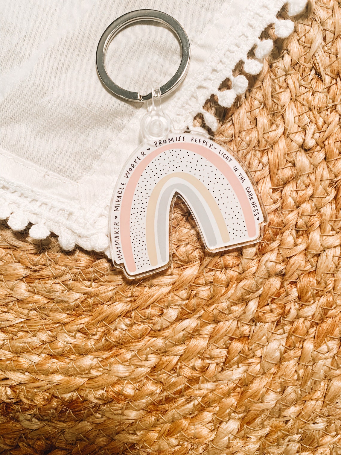 Way Maker Miracle Worker Modern Rainbow Keychain - Etsy