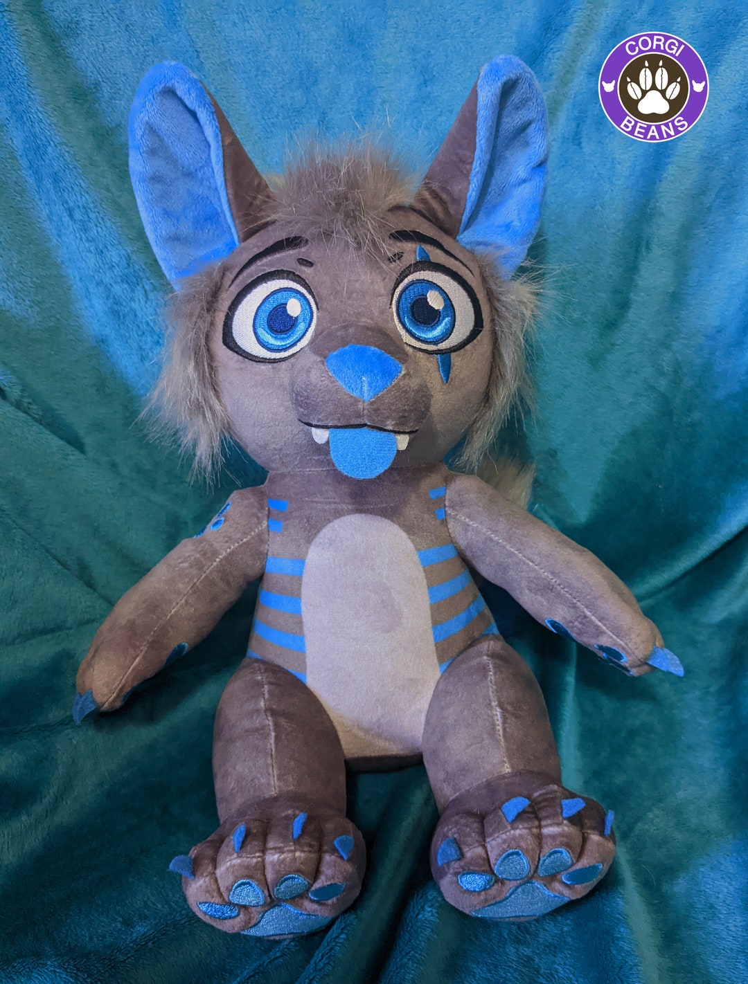 Grey and Blue Wolf Plush Collectible - Etsy
