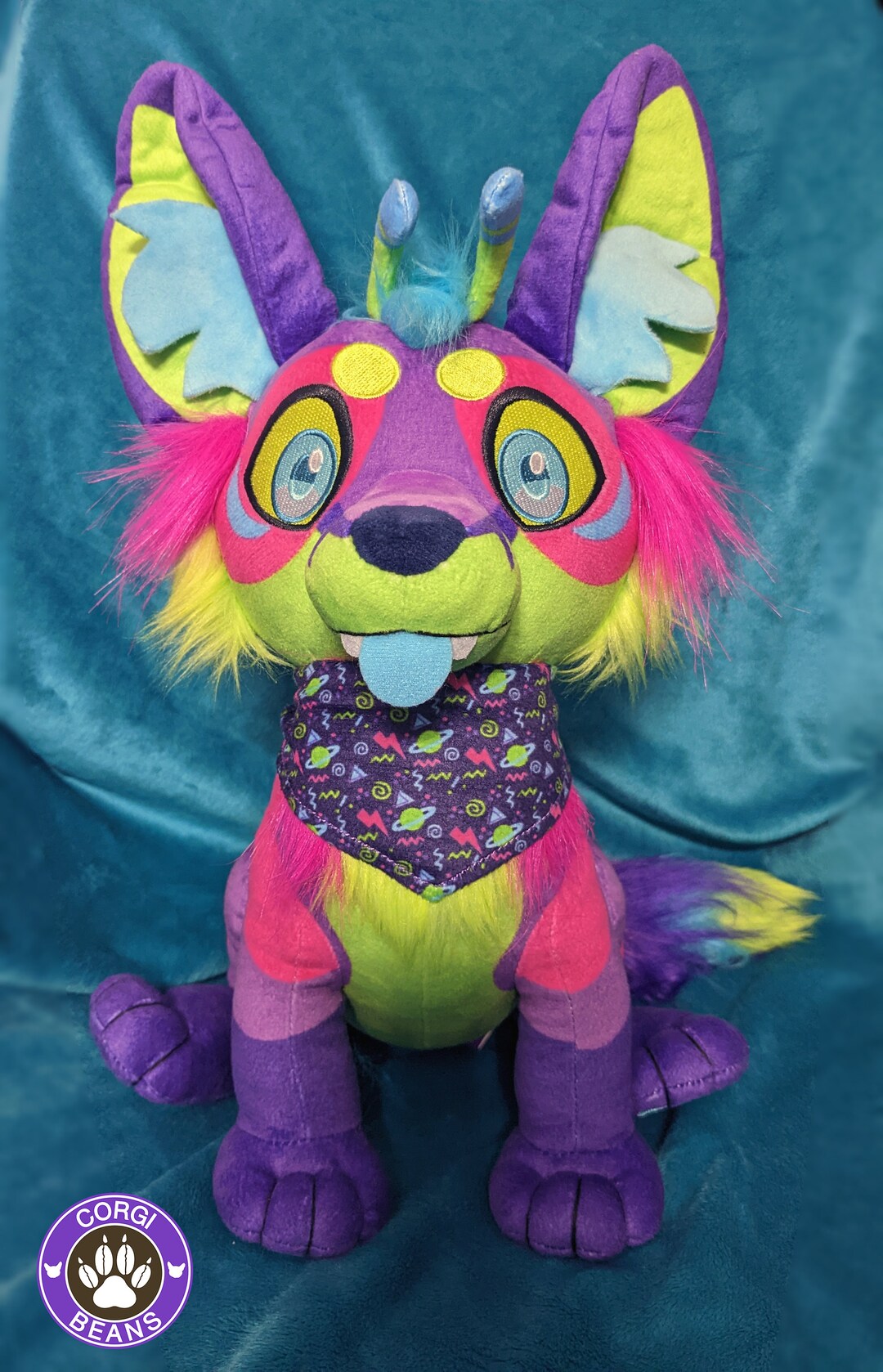 Vaporwave Alien Fennec Plush - Etsy