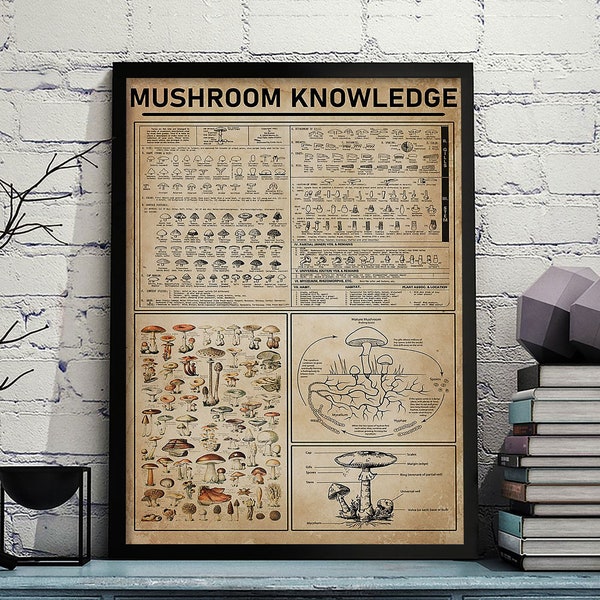 Mushroom Poster - Etsy
