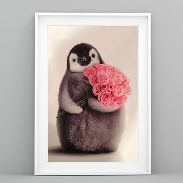 Penguin Art - Etsy