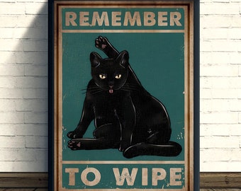 Wipe Cat Poster - Etsy