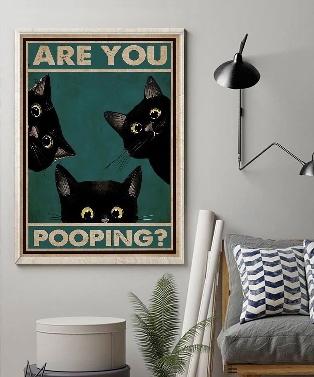 Are You Pooping Poster or Canvas, Three Baby Black Cats Wall Art, Funny ... Are You Pooping Poster or Canvas, Three Baby Black Cats Wall Art, Funny ...