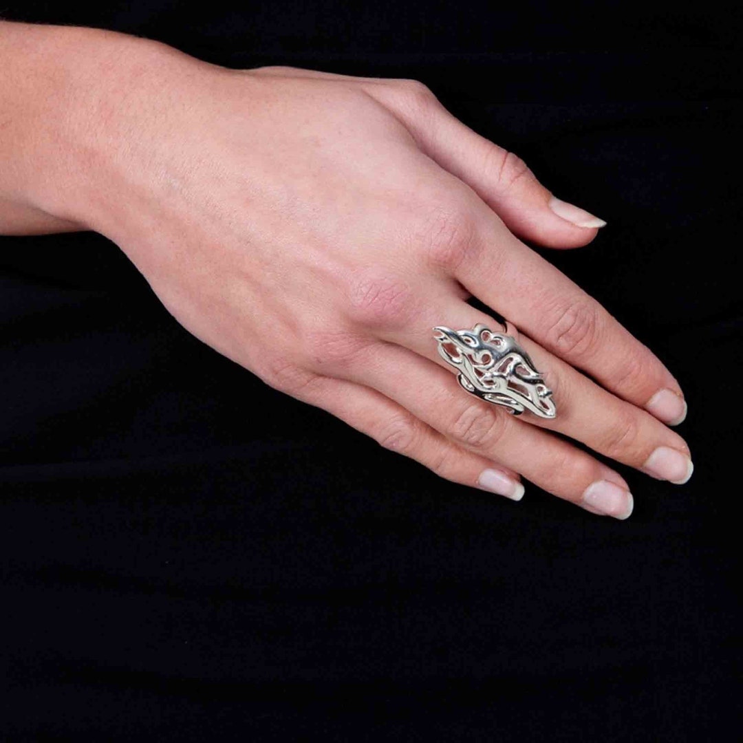 Elements Ting, Großer Silberring, Cocktailring, Statement Ring ...