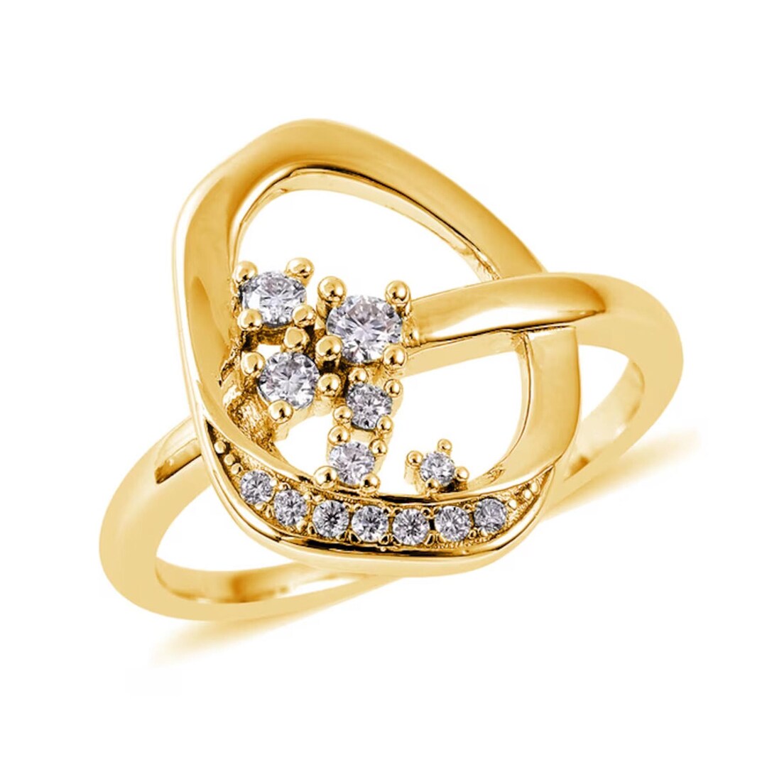 18ct Gold Vermeil Volcan Ring With White Topaz - Etsy