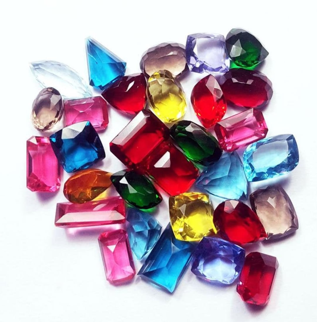 Faceted Glass Gemstone Mix: Multi-color Jewelry Making Stones (50-500 ...