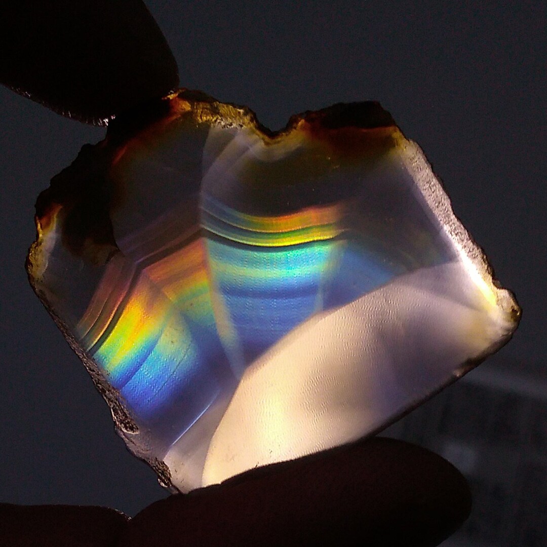 Iridescence 32ct Rainbow IRIS AGATE Slice multi-color Fire - Etsy