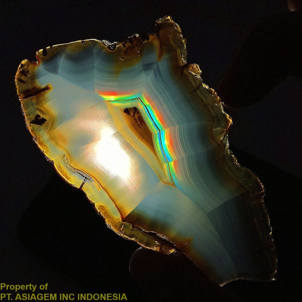 Rocks & Geodes 68ct Rainbow IRIS AGATE Slice ~Multi-Color Fire~ 1-of-a ...