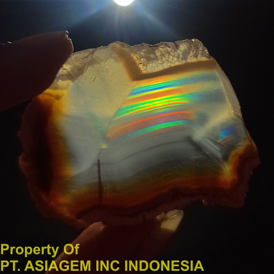 Iridescence 48ct Rainbow IRIS AGATE Slice multi-color Fire 1-of-a-kind ...