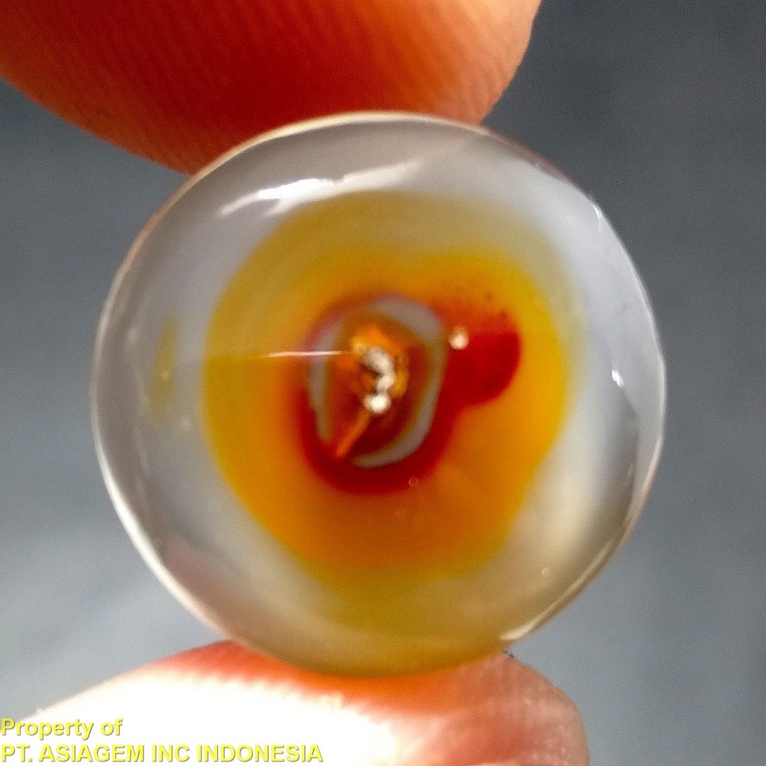 7ct Golden Brown White greek EVIL EYE' Picture Agate - Etsy