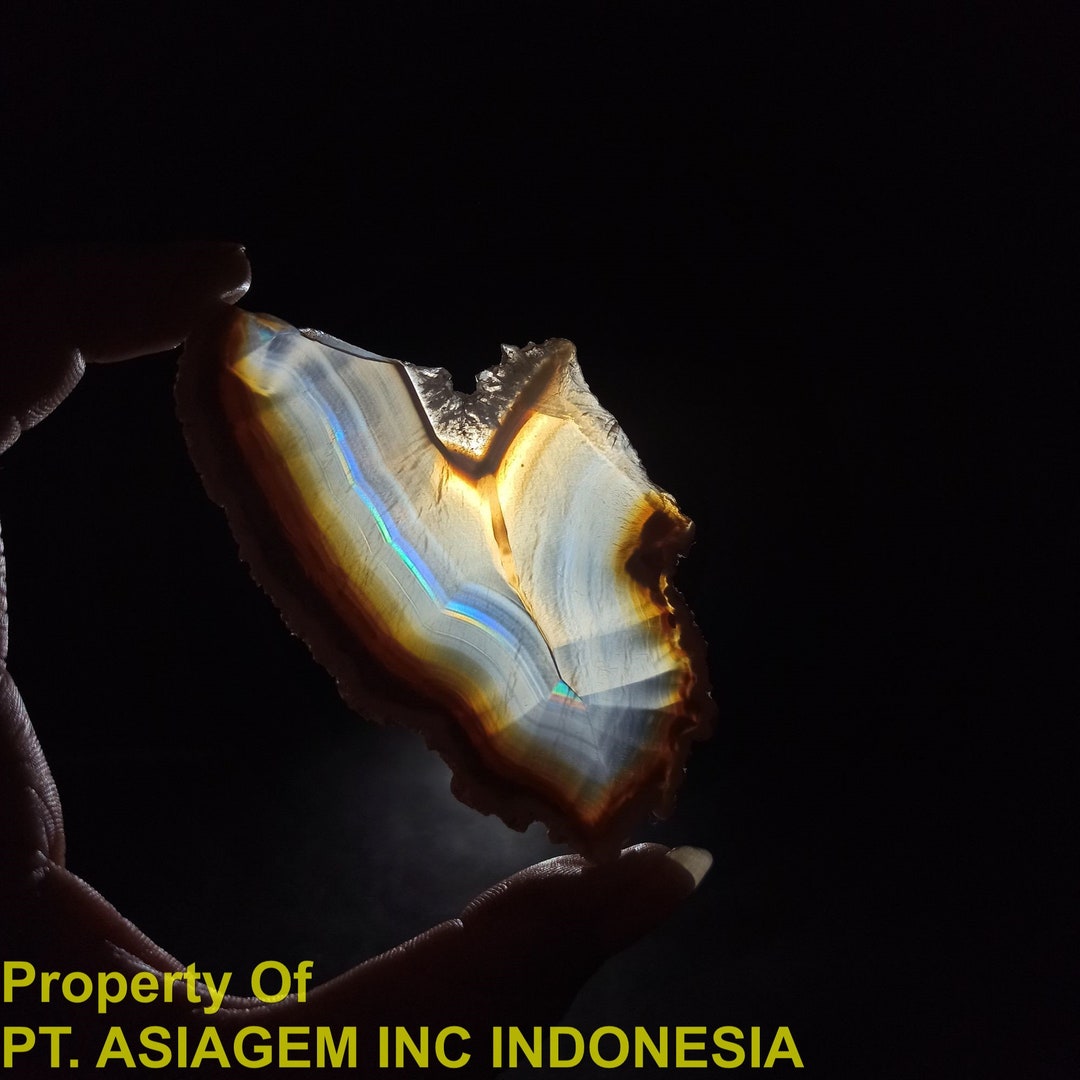 Iridescence 92ct Rainbow IRIS AGATE Slice multi-color Fire 1-of-a-kind 100% Natural - Etsy