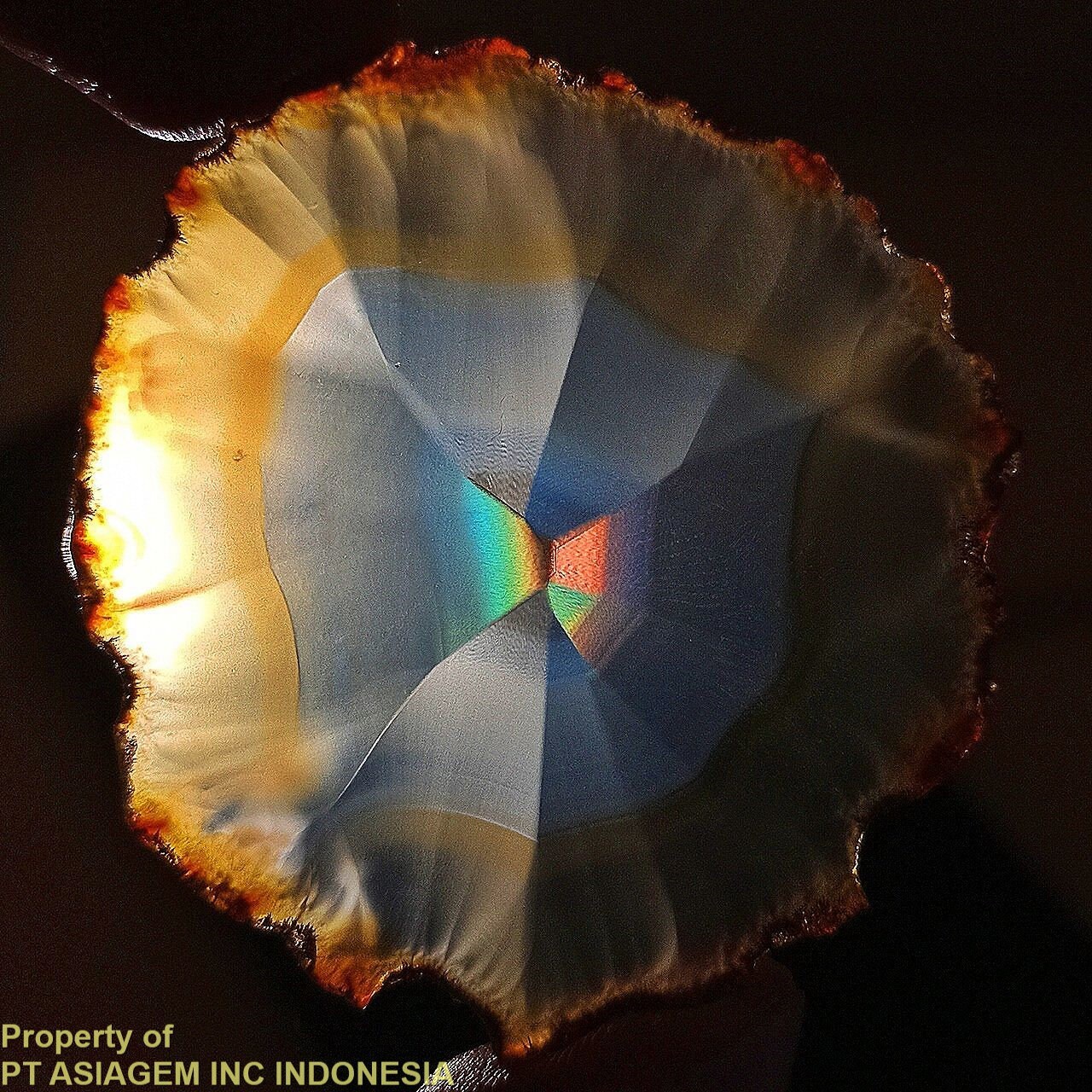 Rocks & Geodes 68ct Rainbow IRIS AGATE Slice ~Multi-Color Fire~ 1-of-a ...