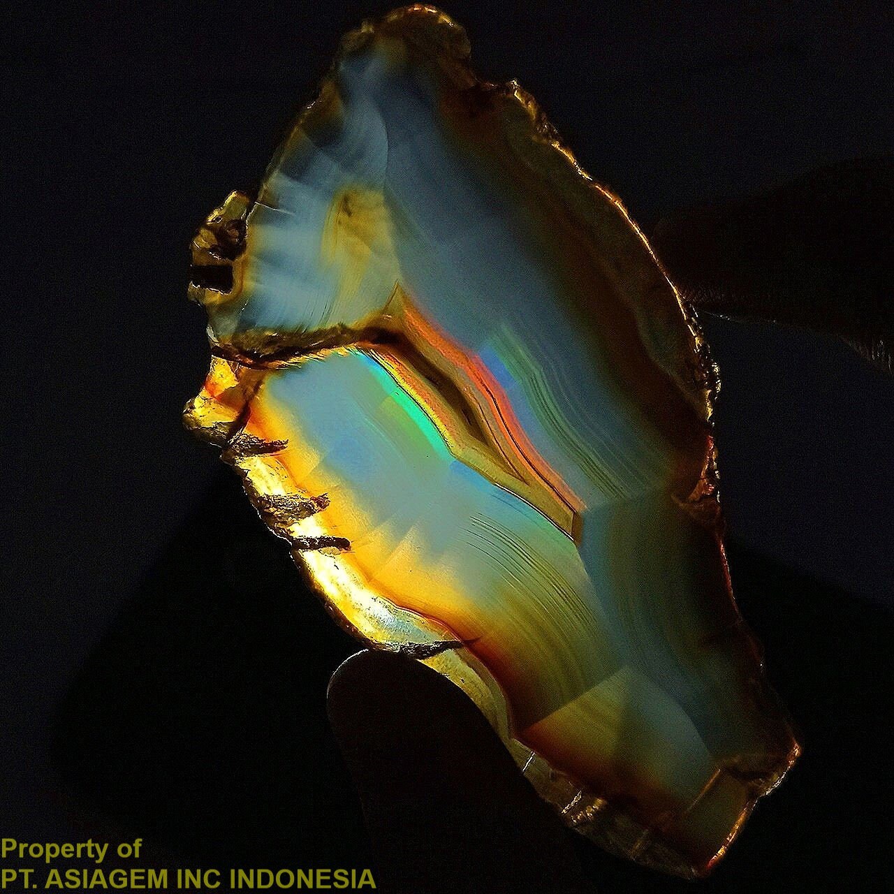 Home Décor 76ct Rainbow IRIS AGATE Slice ~Multi-Color Fire~ 1-of-a-kind ...