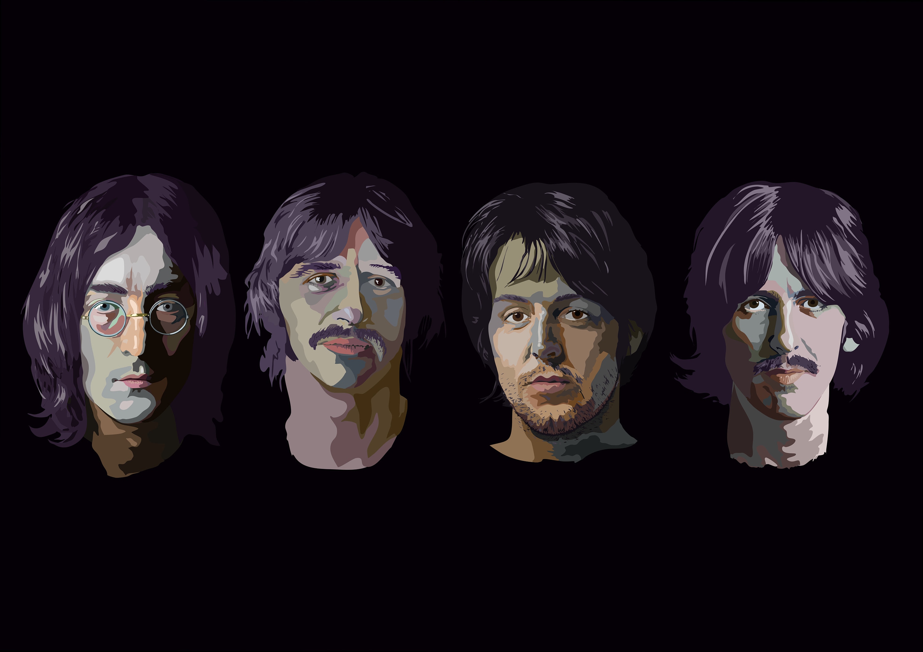 The Beatles Hand Illustrated Digital Print - Etsy UK