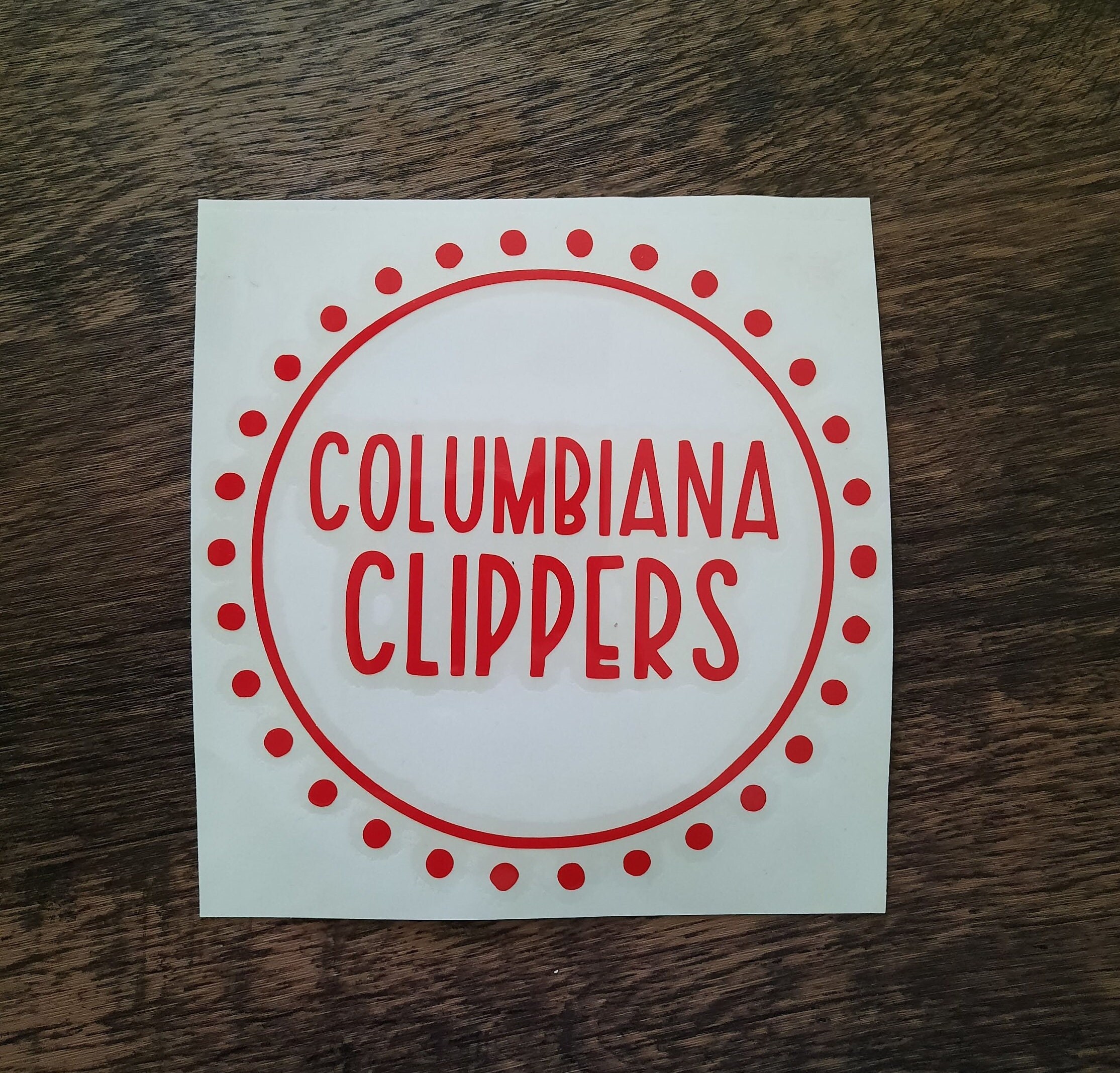 Columbiana Clippers Dot Car Decal, Clipper Decal, Columbiana Clippers ...