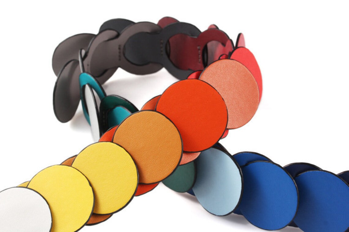 4.5cm Width 95cm Long Colorful Leather Purse Strap Rainbow | Etsy