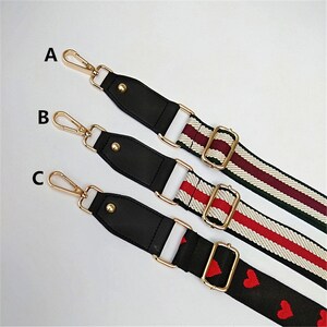3.8cm Width Adjustable 120cm Stripe Heart Purse Strap Belt - Etsy