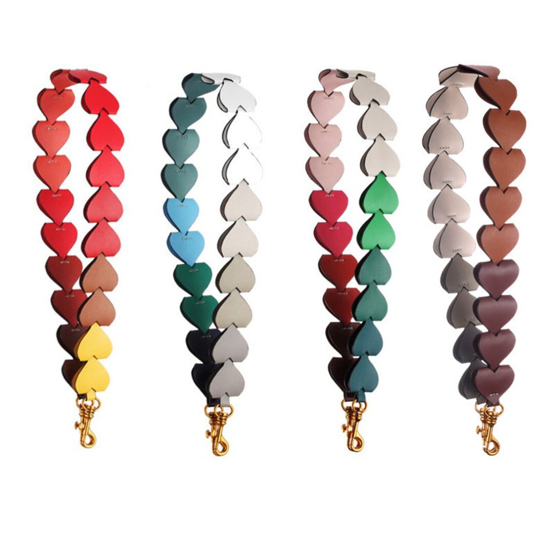 4cm Width 90cm Long, Colorful Leather Purse Strap, Rainbow Heart ...