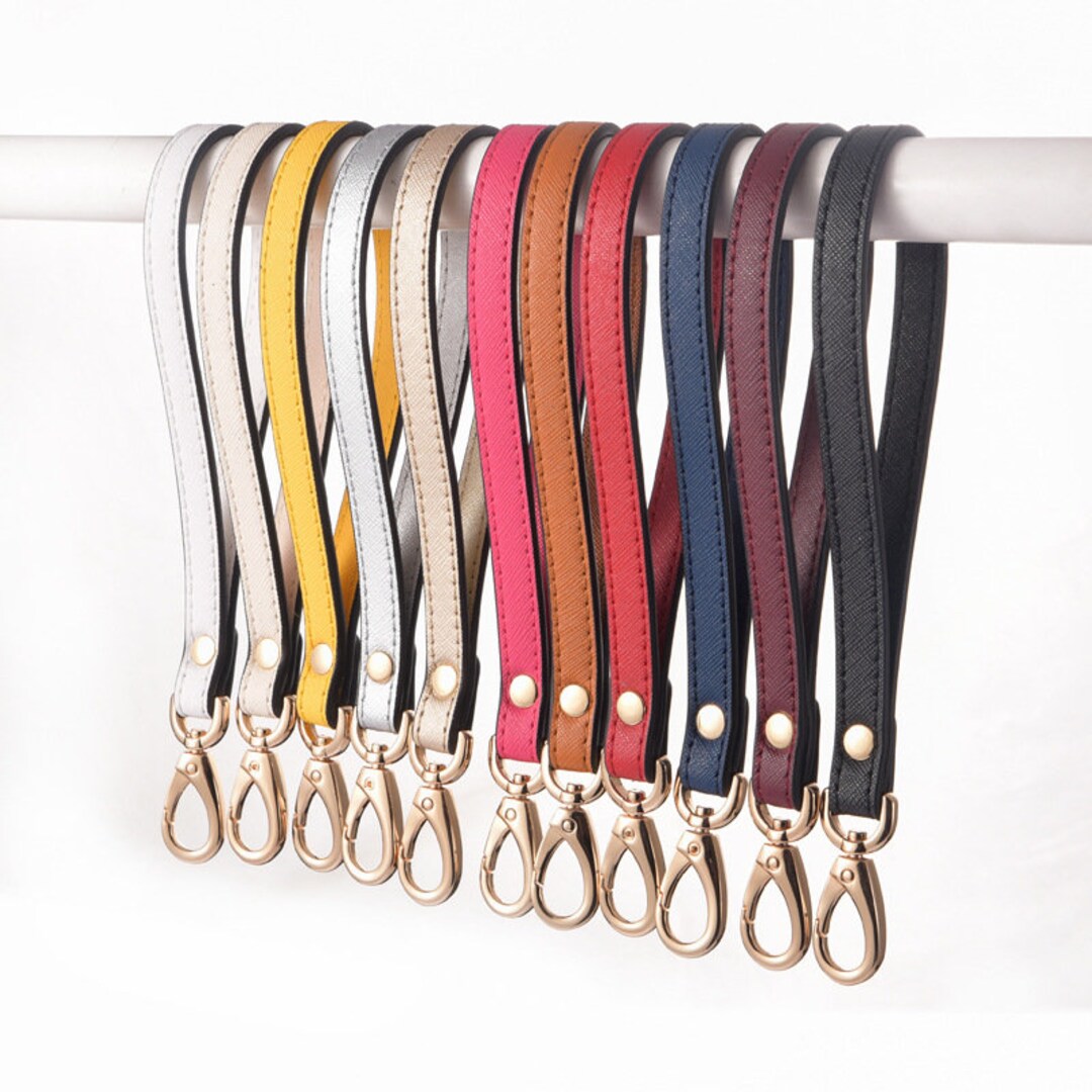 Replacement Genuine Leather Wrist Strap Purse Chain, Golden Clasp ...