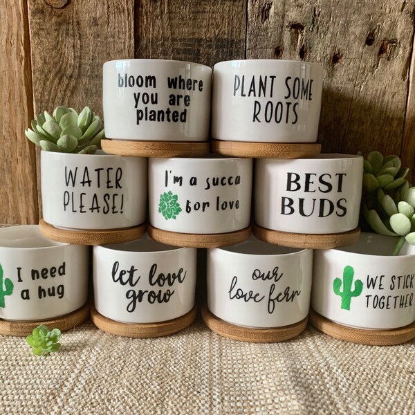Plant Puns Pots - Etsy