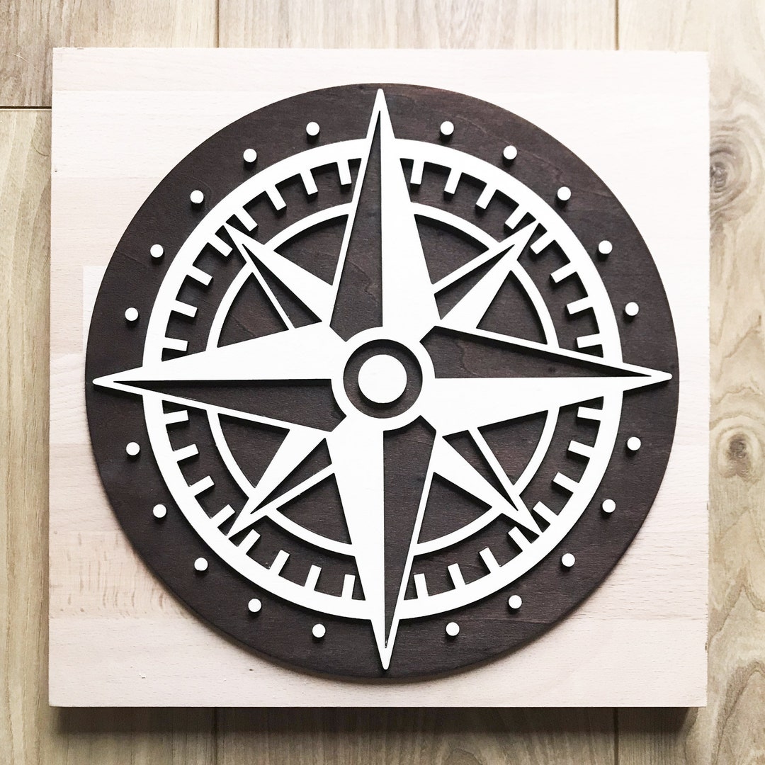 Wooden Compass Painting / Compass Logo - Etsy UK