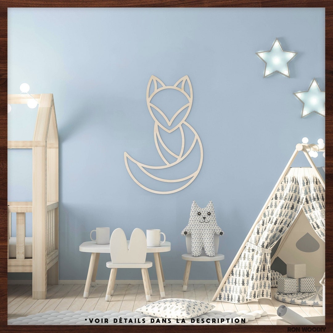 Renard en bois A / Décoration murale / Chambre enfant et bébé - Etsy France