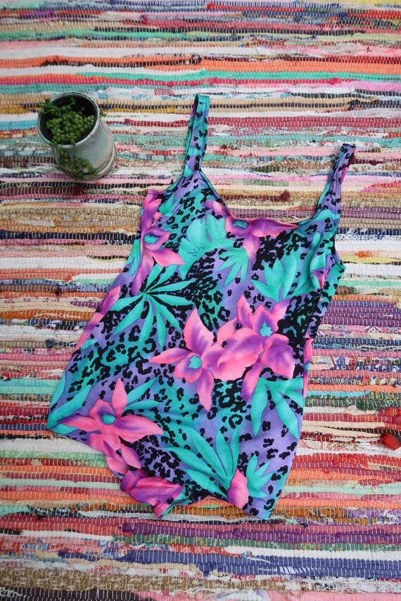 Vintage 80s neon leopard - Gem