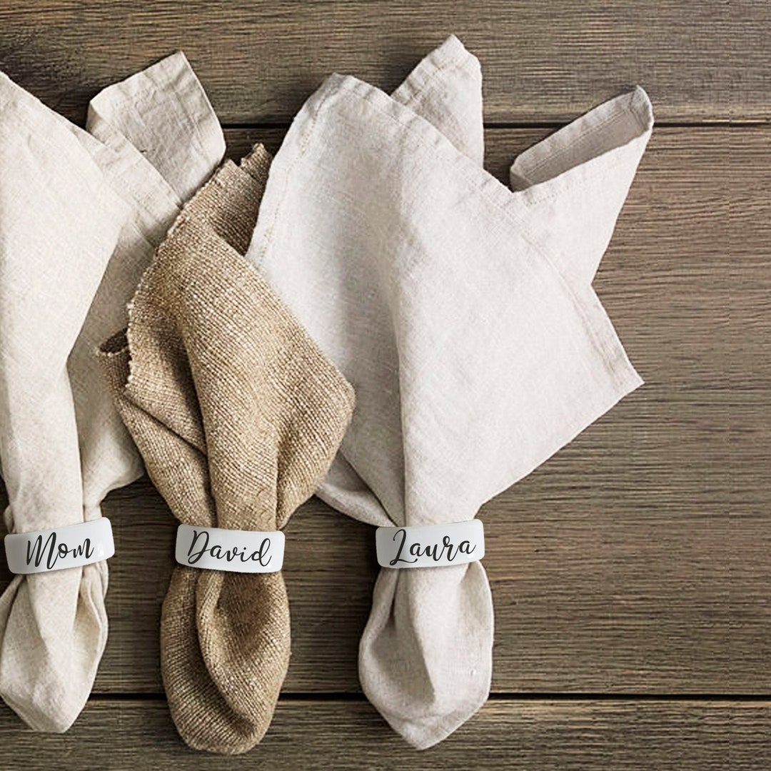 Napkin Rings Personalized, Custom Porcelain Napkin Ring Wedding Favor ...