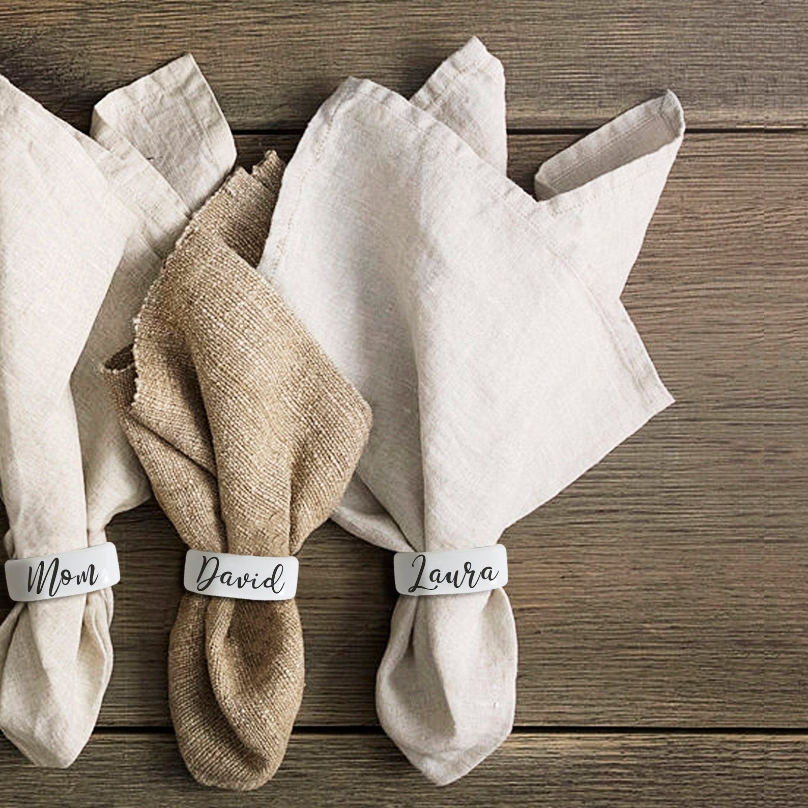 Napkin Rings Personalized Custom Porcelain Napkin Ring - Etsy