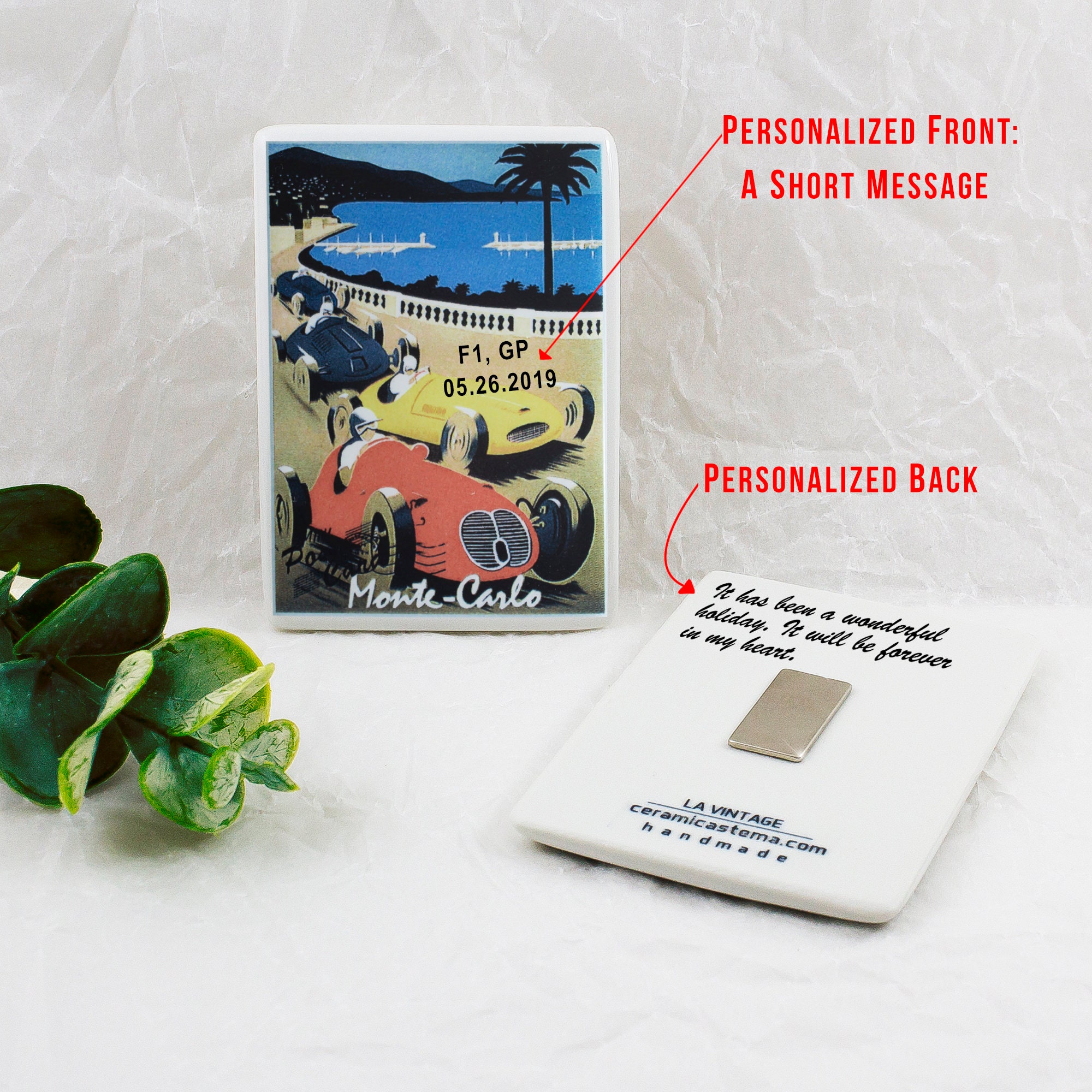 Monte Carlo Gran Prix Magnet, Fridge Magnets Vintage Illustration ...