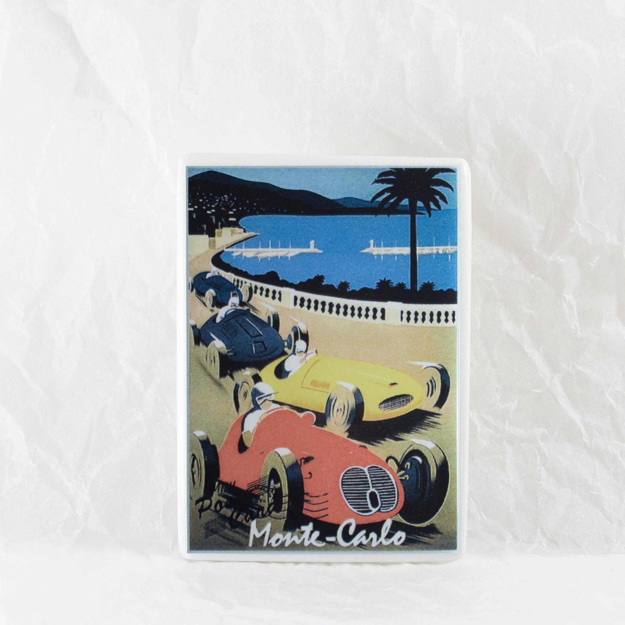 Monte Carlo Gran Prix Magnet Fridge Magnets Vintage Illustration Monaco Grand Prix Auto Racing