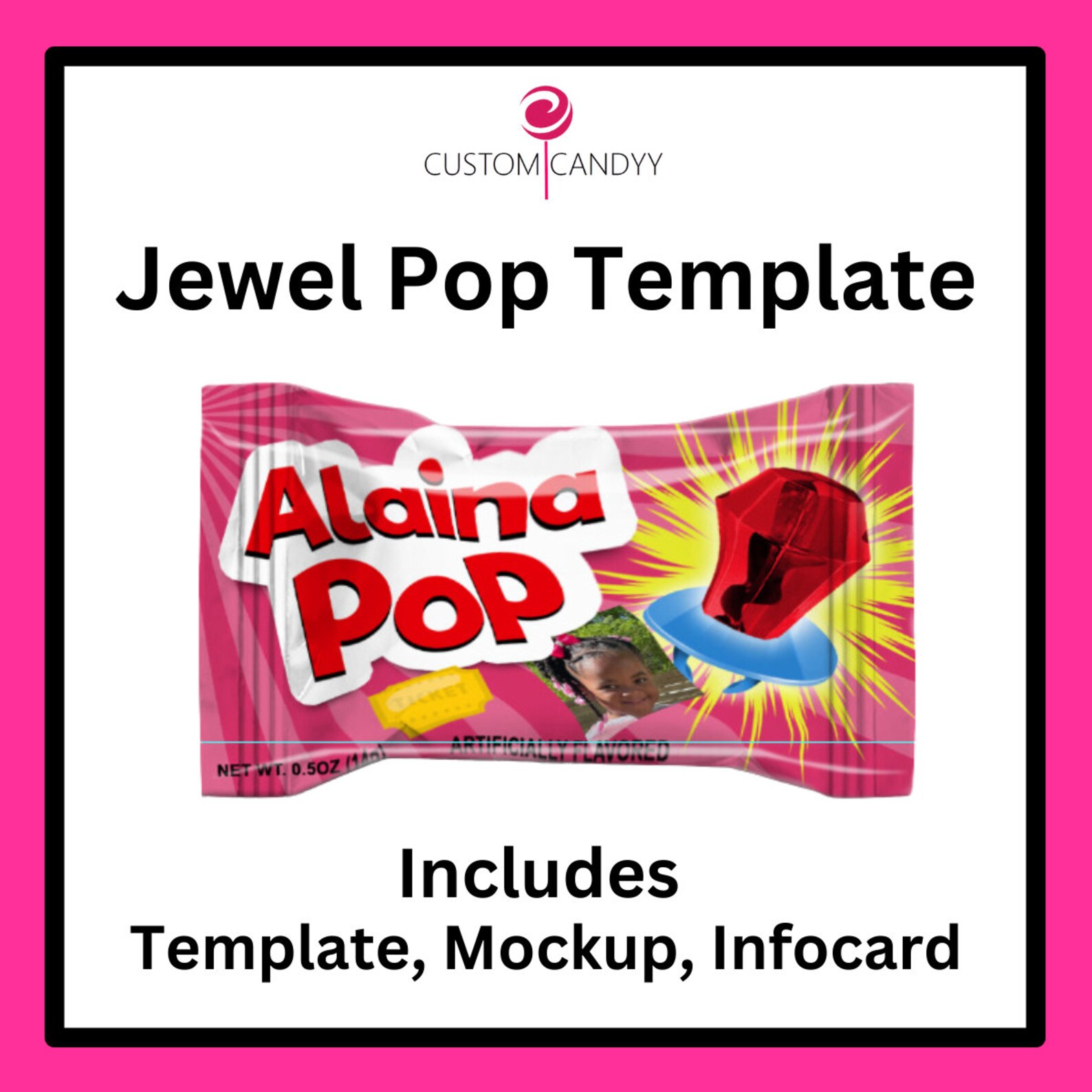 Ring Pop Template & Mockup, Party Favor Templates, Candy Templates ...