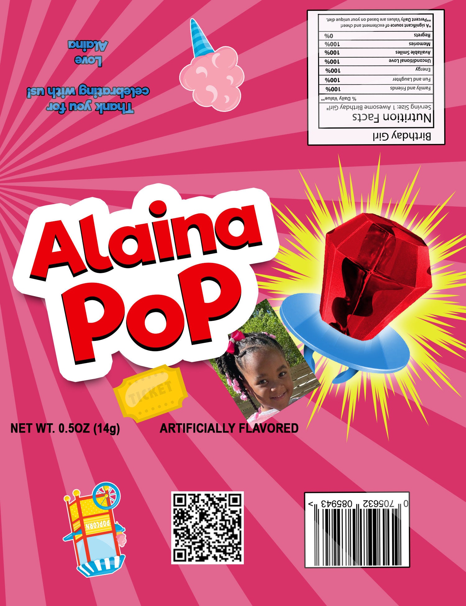 Ring Pop Template & Mockup, Party Favor Templates, Candy Templates ...