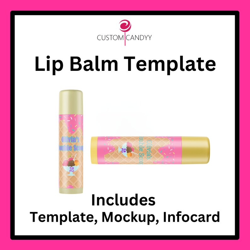 Lip Balm Label, Blank Template, Lip Balm Template, Customize Your Own ...