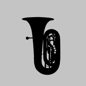 Tuba Silhouette Vinyl Decal One Color ANY COLOR! Window Sticker - Etsy